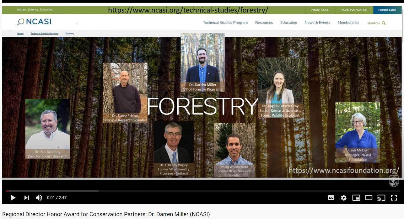 NCASI team wins USFWS Regional Director’s Conservation Partner Award ...