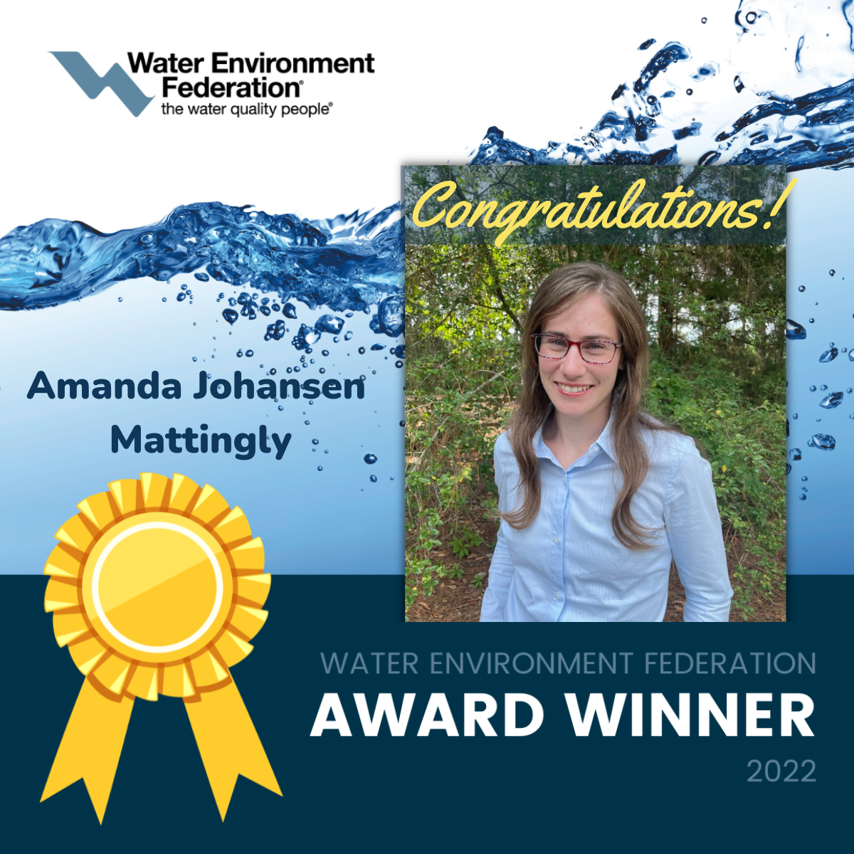 Amanda Johansen Mattingly wins Water Environment Federation Award | NCASI